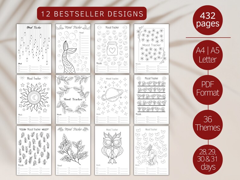Daily Mood Tracker 2025/26, Mood Calendar Template, Printable September ...