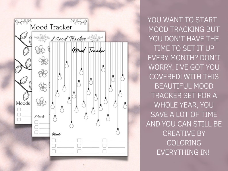 Mood Tracker Bundle 2024, Printable Mood Trackers April, Premade Mood ...