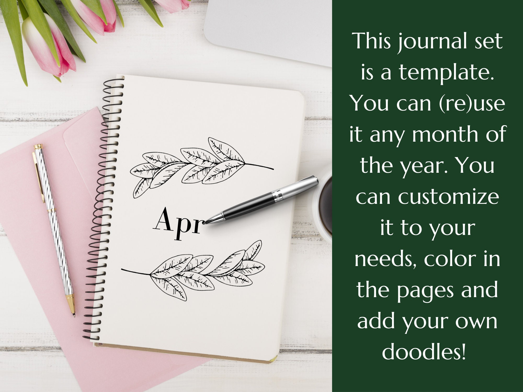 Premade Journal Pages 2023 Leaf Theme Undated Digital Journal Pages ...