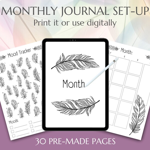 Feather Bullet Journal - Etsy
