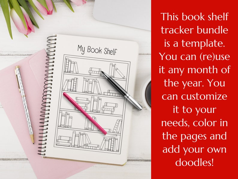 Printable Book Shelf Trackers Reading Journal 2024, Printable Reading ...