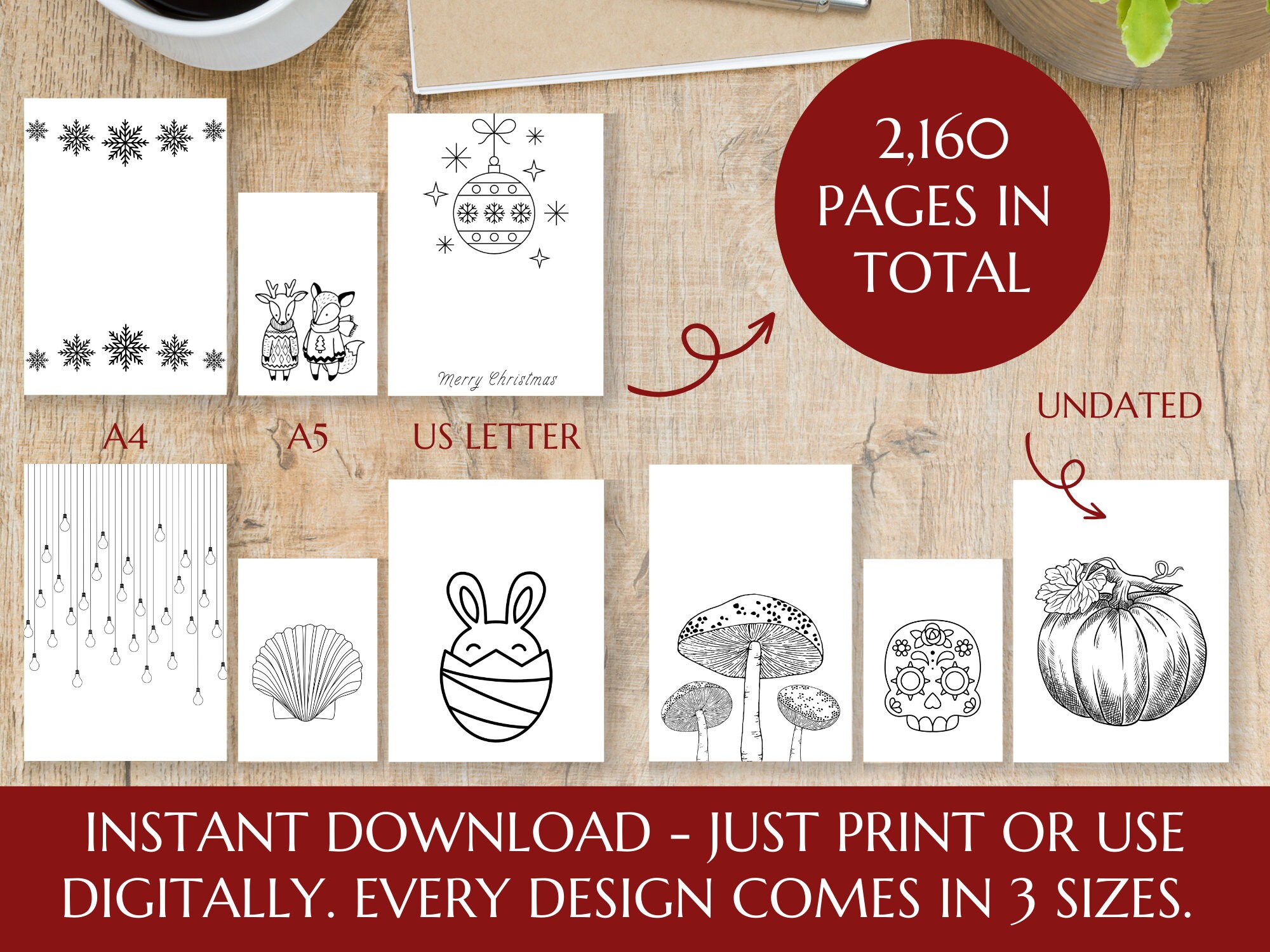 2024 Premade Journal Template Bundle Undated, Printable Journal ...