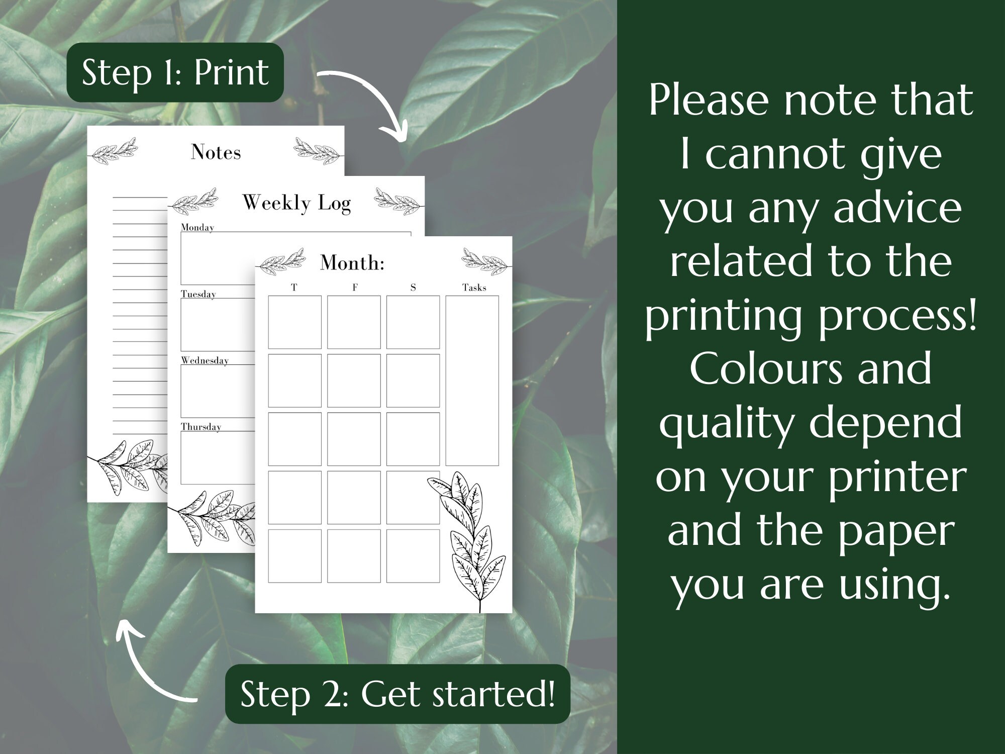 Premade Journal Pages 2023 Leaf Theme Undated Digital Journal Pages ...