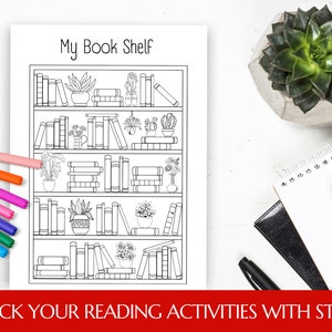 Printable Book Shelf Trackers Reading Journal, Printable Reading ...