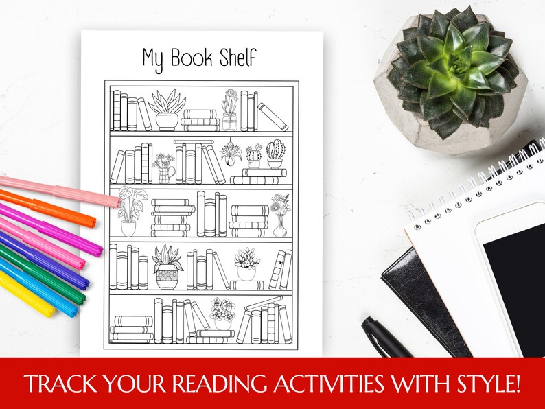 Printable Book Shelf Trackers Reading Journal 2024, Printable Reading ...