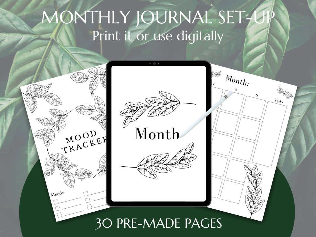 Premade Journal Pages 2023 Leaf Theme Undated Digital Journal Pages ...