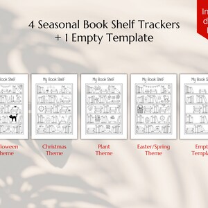 Printable Book Shelf Trackers Reading Journal, Printable Reading ...