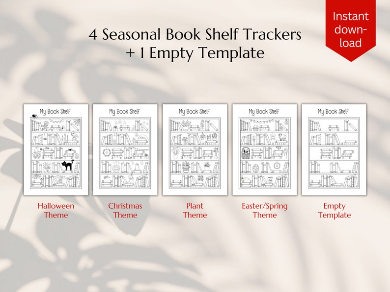 Printable Book Shelf Trackers Reading Journal 2024, Printable Reading ...