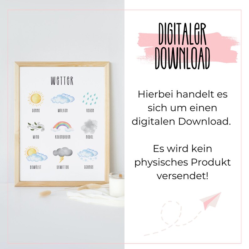 Print Out Weather Posters Directly DIN A4 Vocabulary Poster Montessori ...