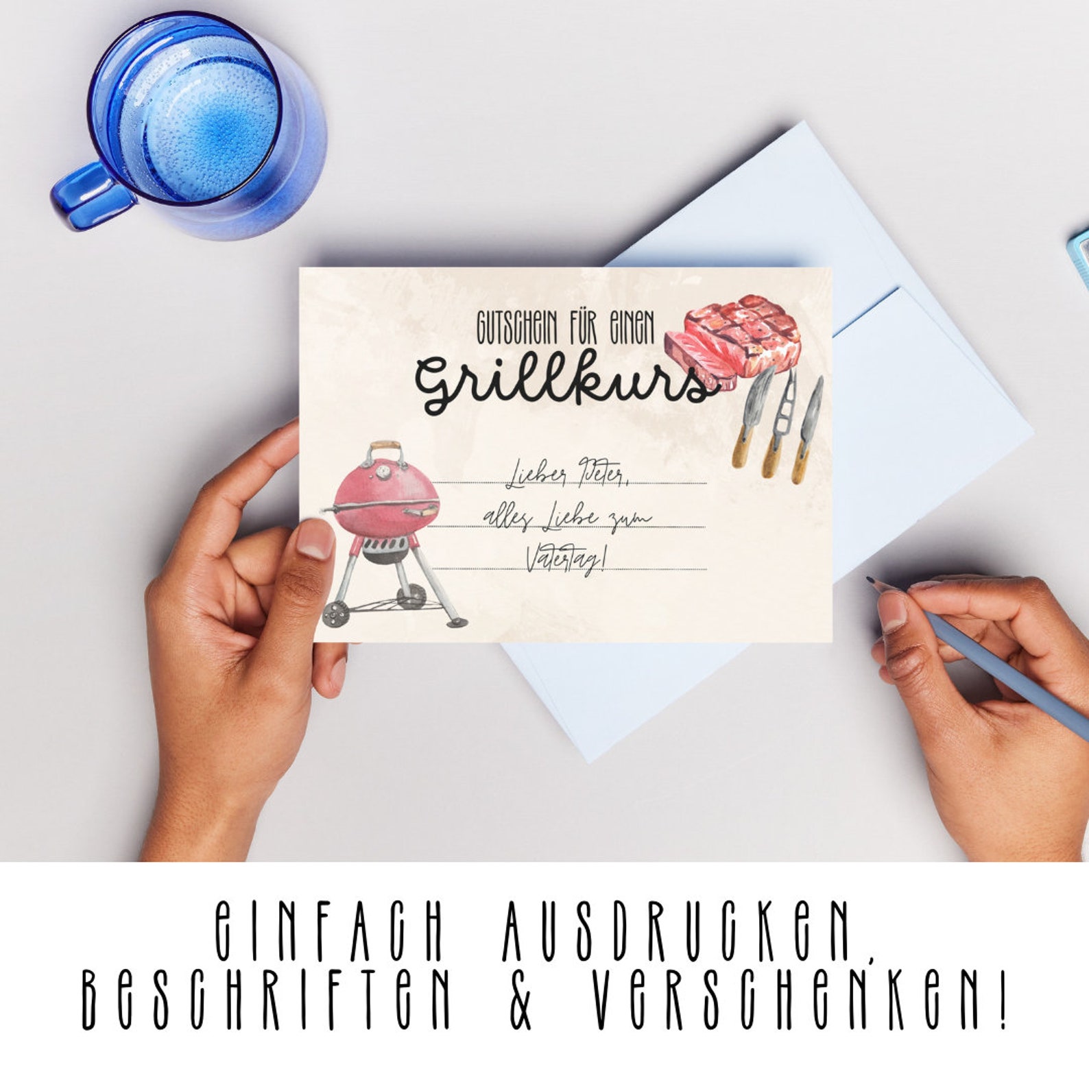 Voucher for a Barbecue Course | Gift Voucher Template | Print Directly ...