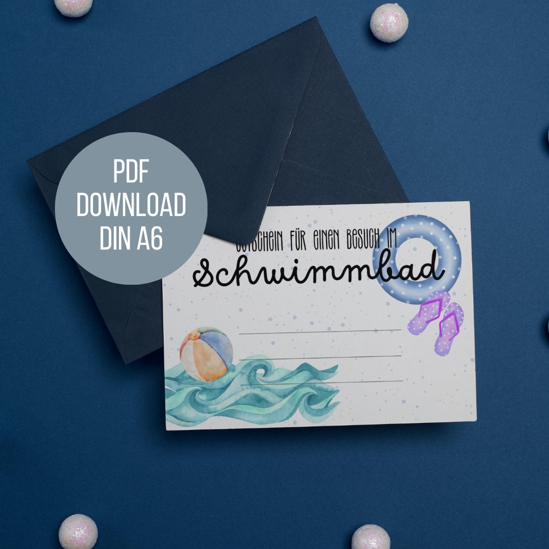 Swimming Pool Voucher Gift Voucher Template Print Directly Swimming ...