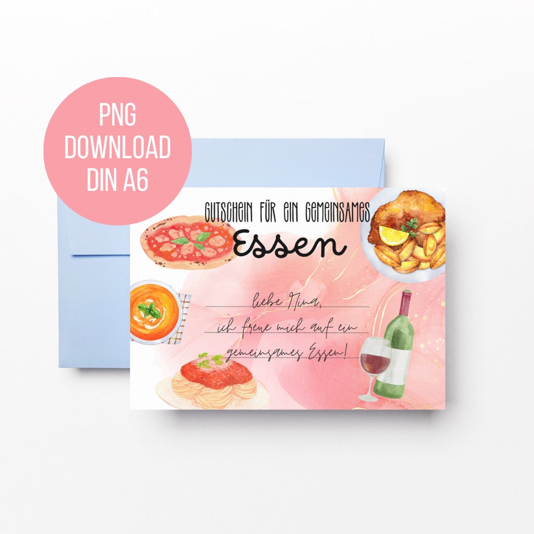 Voucher Restaurant | Gift Voucher Template | Print Directly | Gift Idea ...