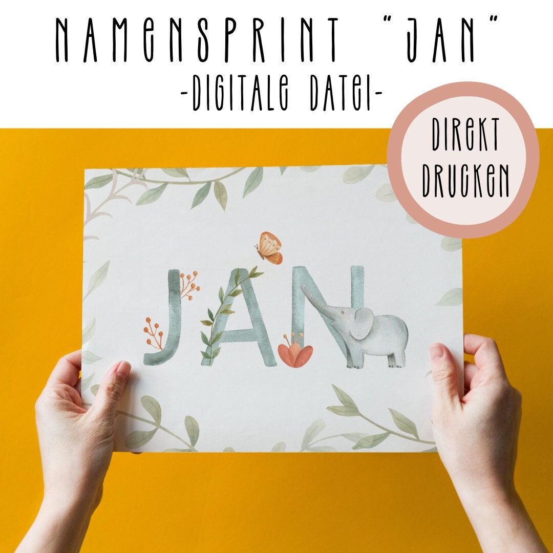 Name Poster JAN | Instant Download | Print Directly | Gift Idea for a ...