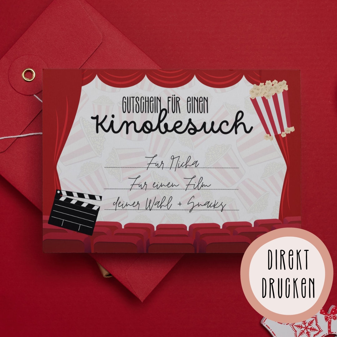 Cinema Voucher Gift Voucher Template Print Directly Voucher for the ...