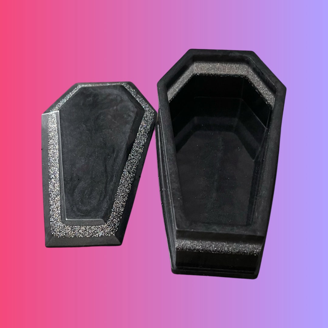 Resin Coffin Trinket Box - Custom Color With Glitter - Etsy