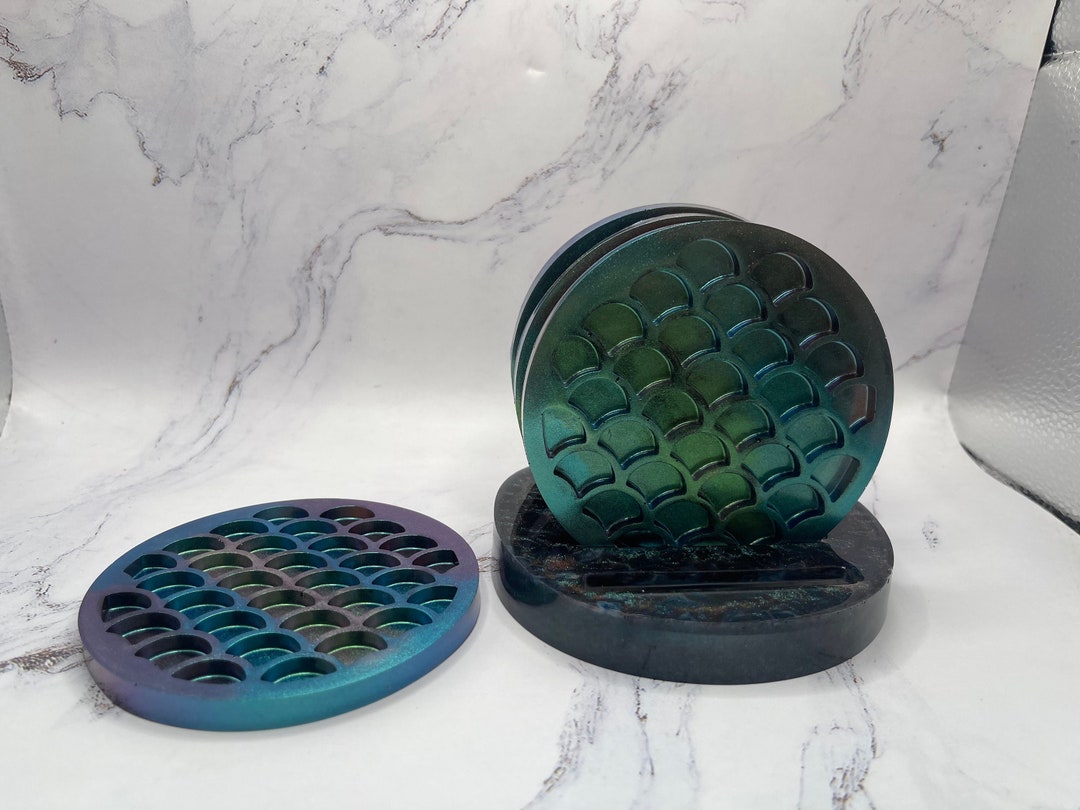 Mermaid Scale Coaster Set - Etsy