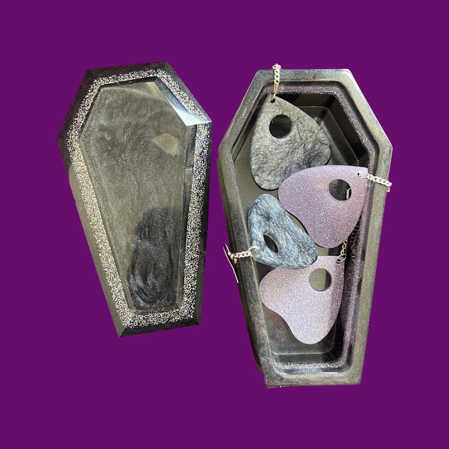 Resin Coffin Trinket Box - Custom Color With Glitter - Etsy