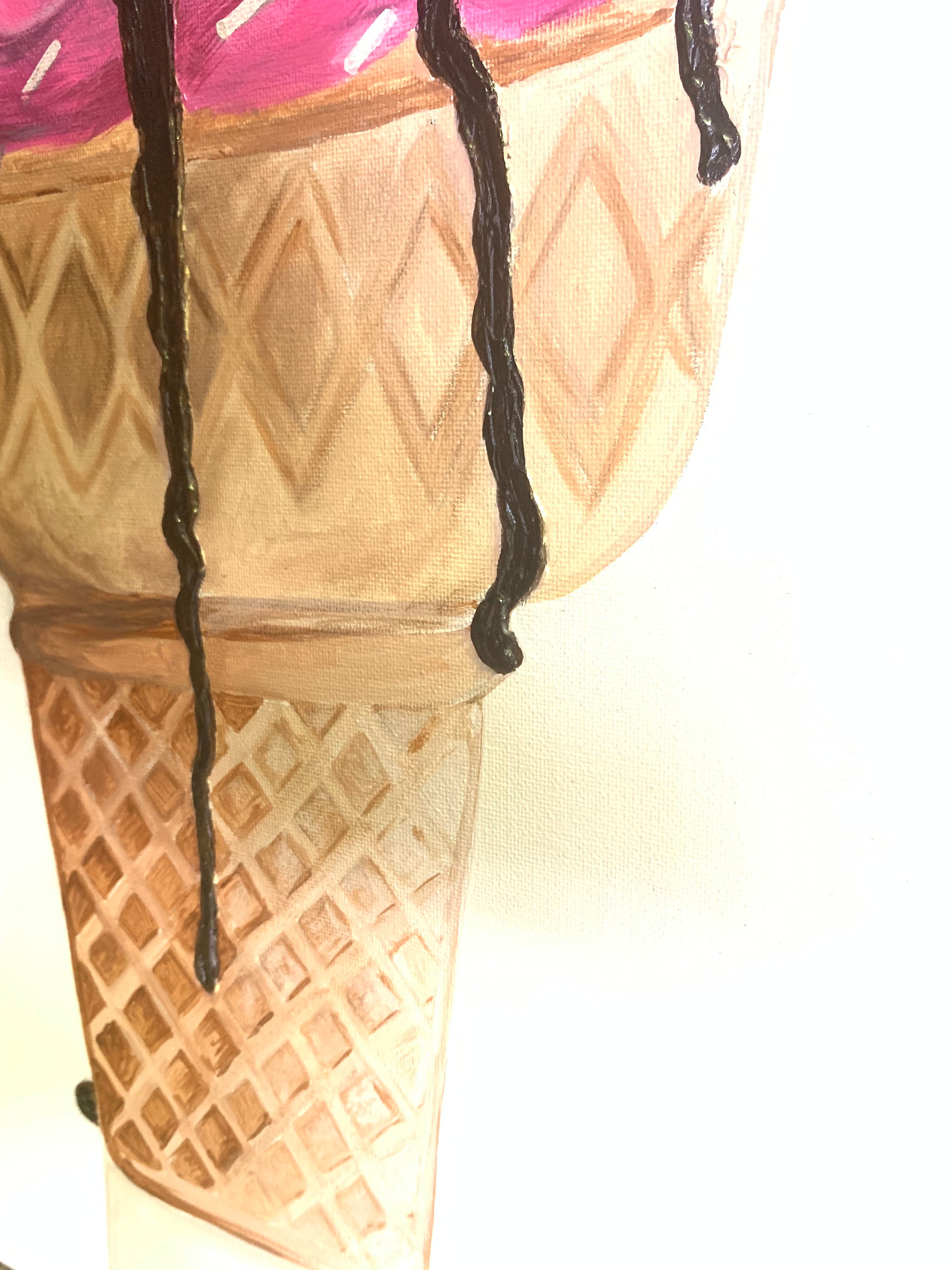 Ice Cream Painting , Ice Cream Cone Painting , Acrylics on Canvas , - Etsy
