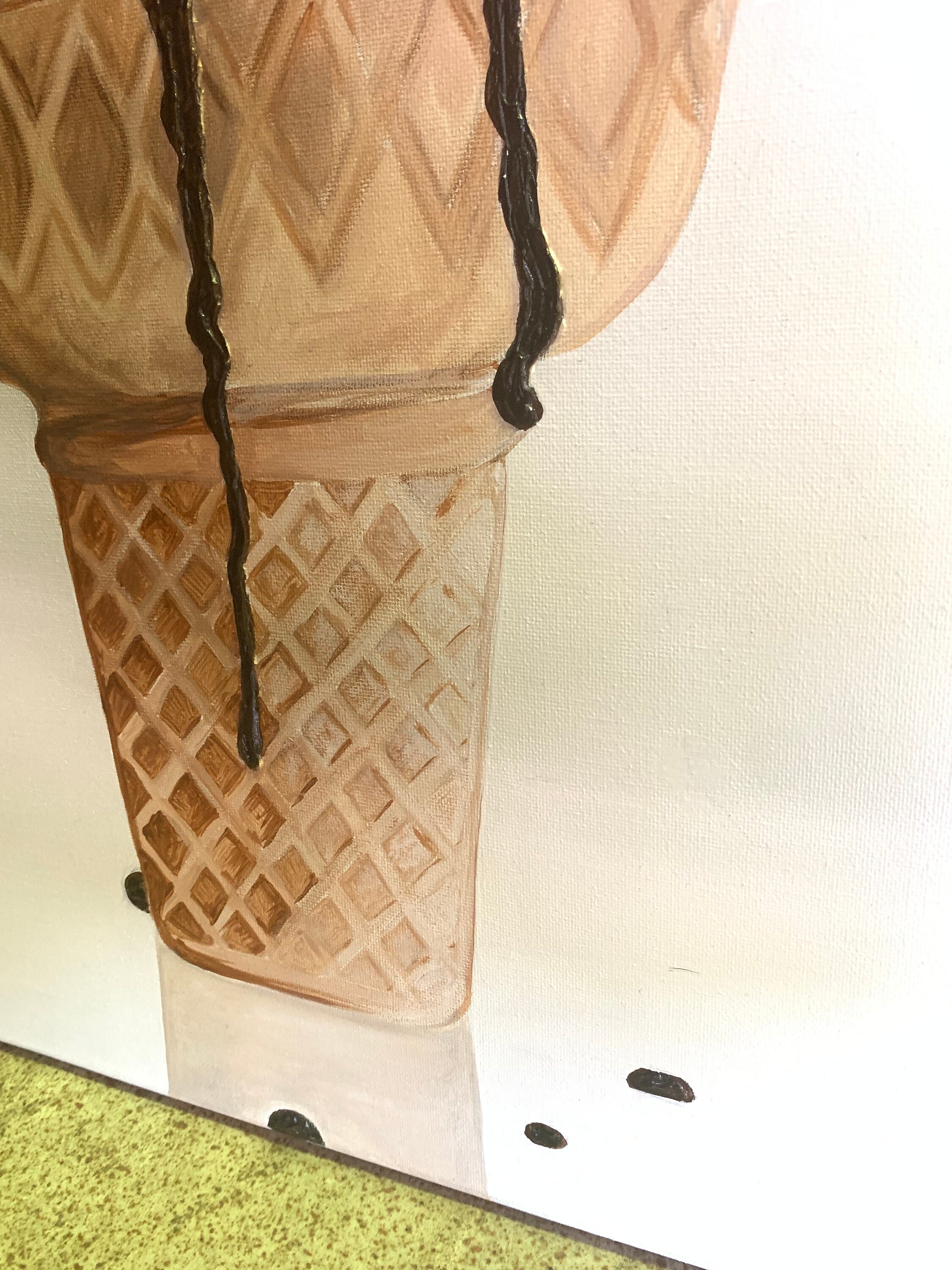 Ice Cream Painting , Ice Cream Cone Painting , Acrylics on Canvas , - Etsy