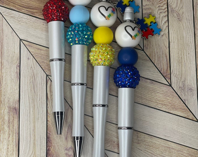 Autism Awareness Beaded Pen, Autism, Beaded Pen, Gifts for Her ...