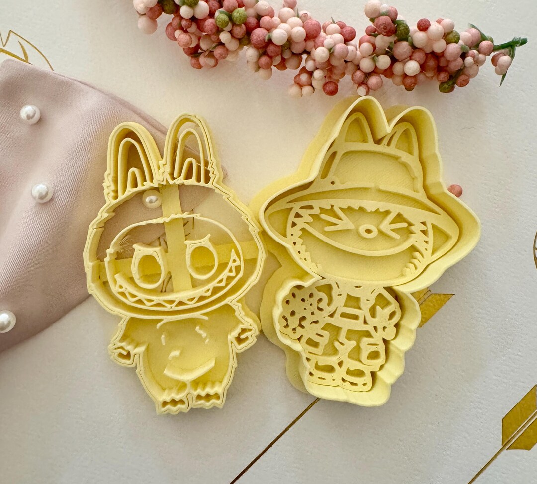 Labubu Cookie Cutters Stamp, Fondant, Polymer Clay, Play-doh - Etsy