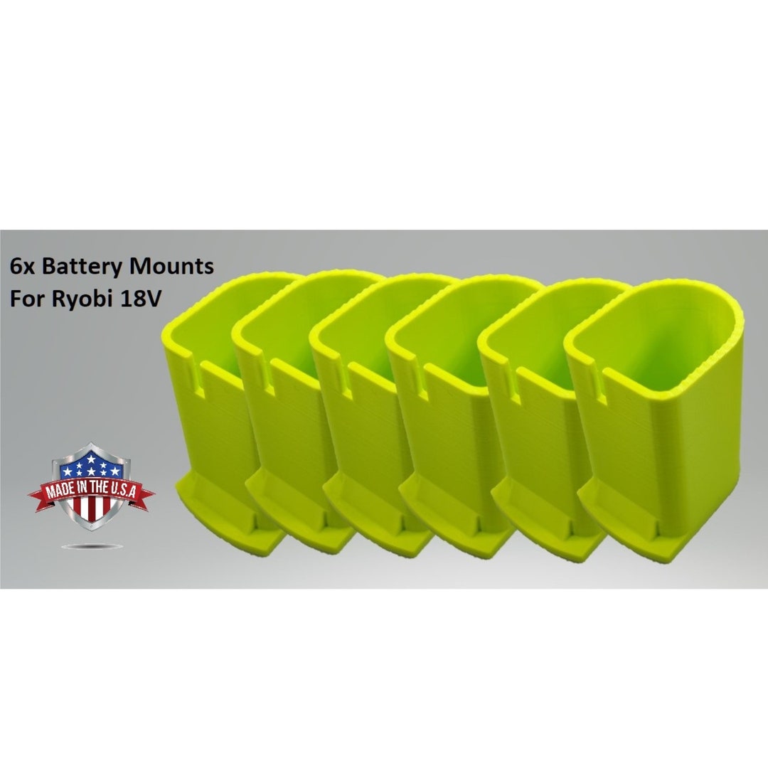 6 Pack - Battery Mounts/hangers/holders/brackets for Ryobi 18v/ryobi ...