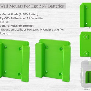 2 Pack - Battery Wall Mounts/hangers/holders for Ego 56V Batteries ...