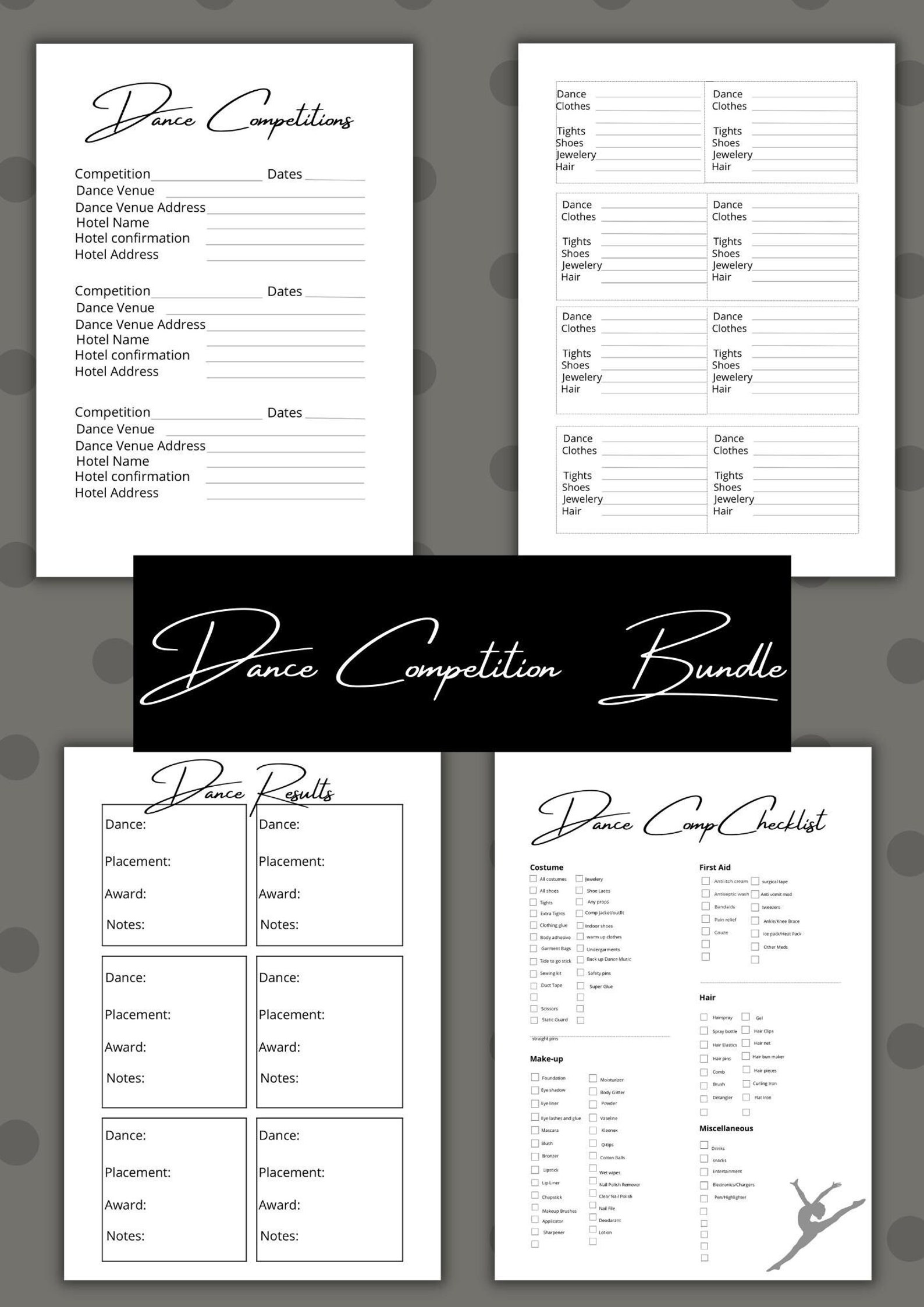 Dance Competition Printable Bundle | Dance Garment Bag Labels | Dance ...
