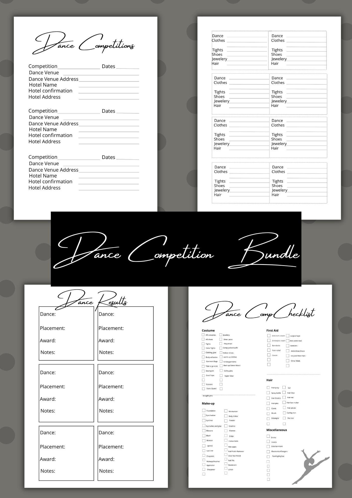 Dance Competition Printable Bundle | Dance Garment Bag Labels | Dance ...