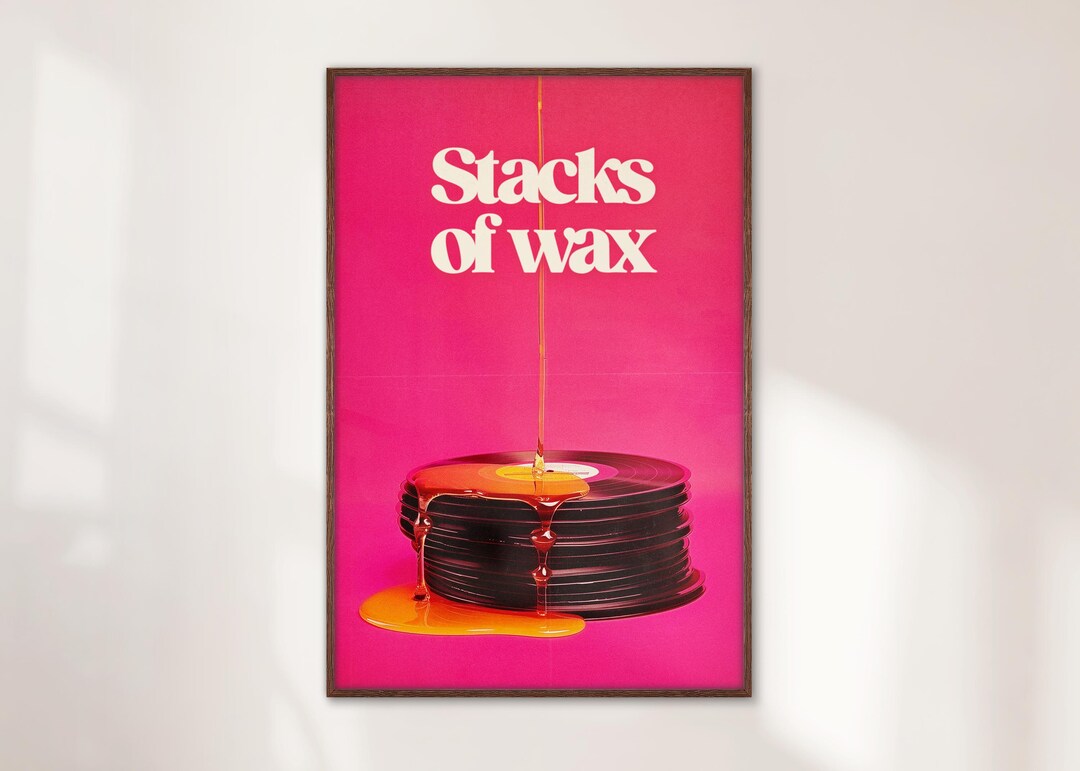 Stacks of Wax - Vintage Music Poster, Vinyl Record Collectors Art Print ...