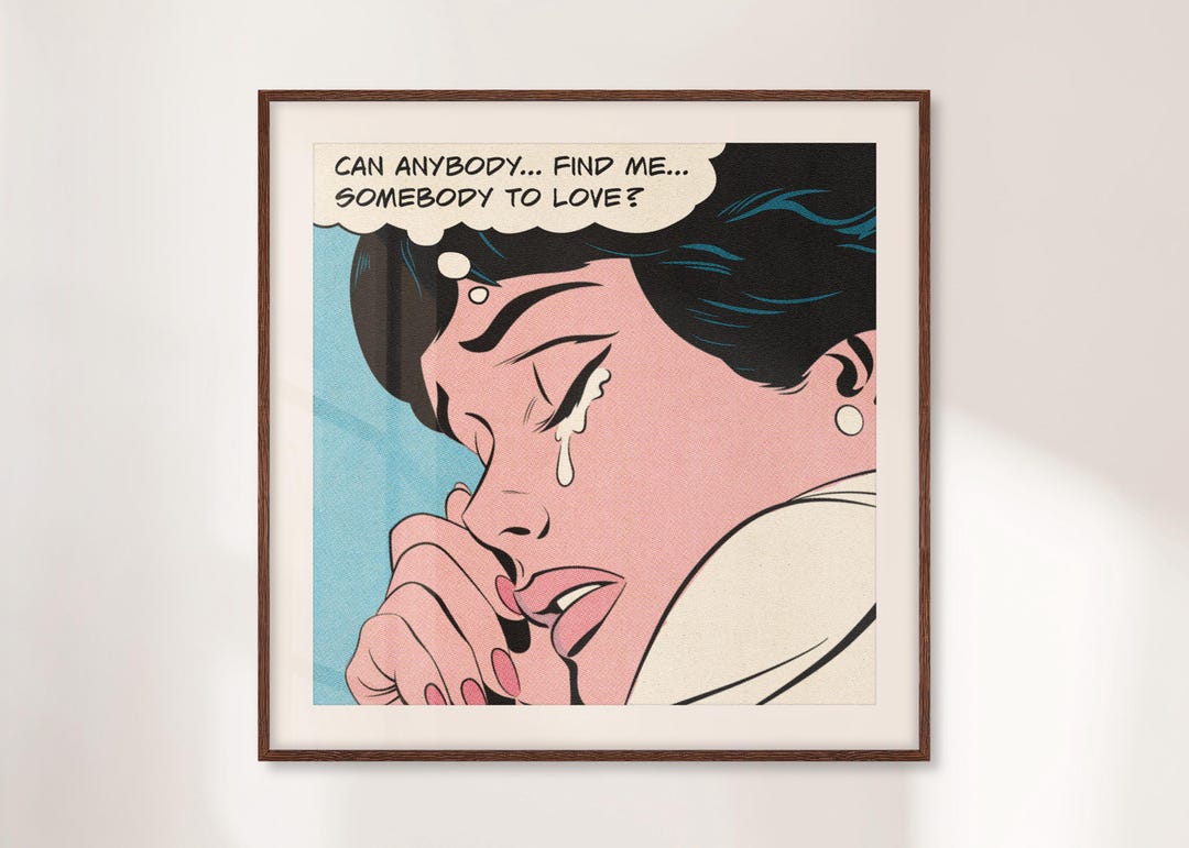 Queen Lyrics Print, Retro Comic Book Pop Art, Lichtenstein Style Poster ...