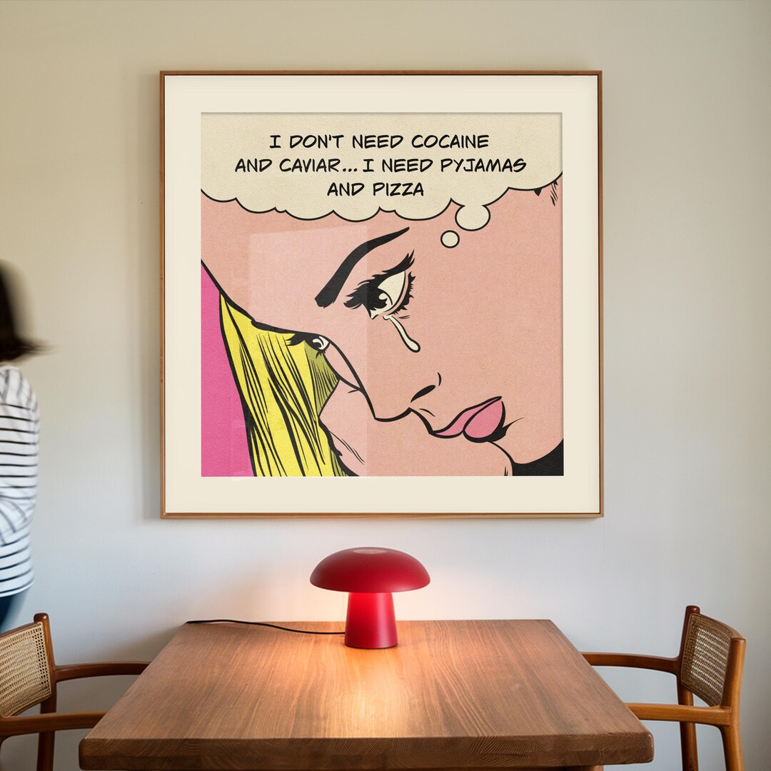 Funny Quote Print, Retro Comic Book Pop Art, Lichtenstein Style Poster ...