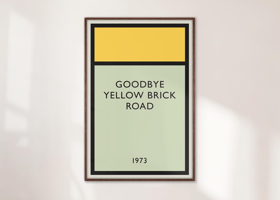 Goodbye Yellow Brick Road Music Wall Art Print, Monopoly Style Poster ...