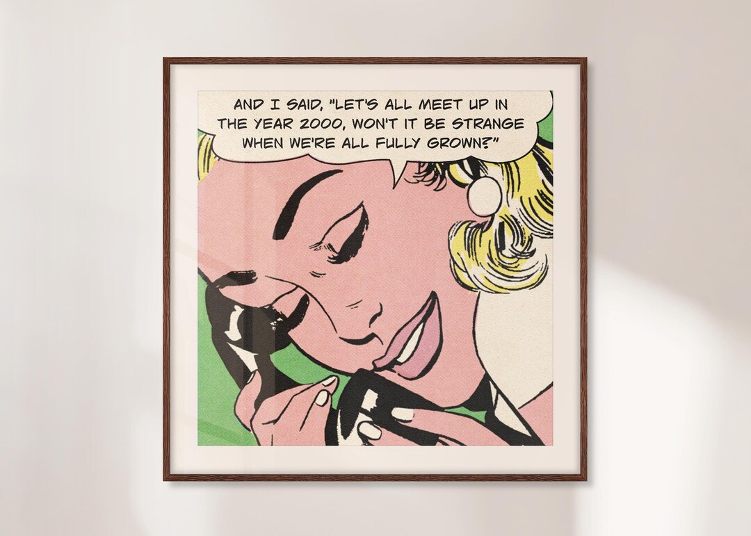 Pulp Disco 2000 Wall Art, Retro Song Lyrics Poster, Lichtenstein Style ...
