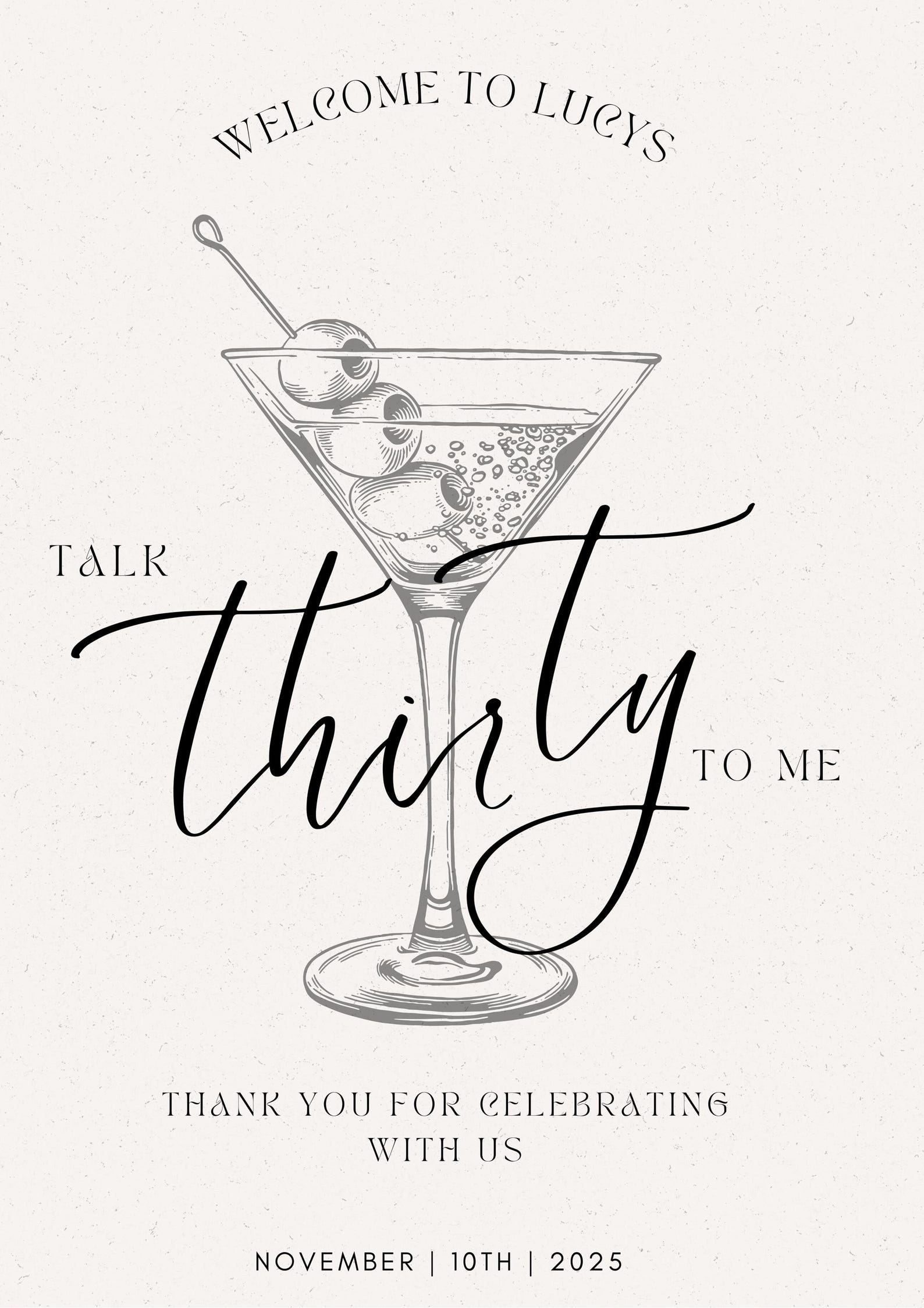 Talk Thirty to Me Welcome Sign: 30th Birthday Party (digital Print) - Etsy