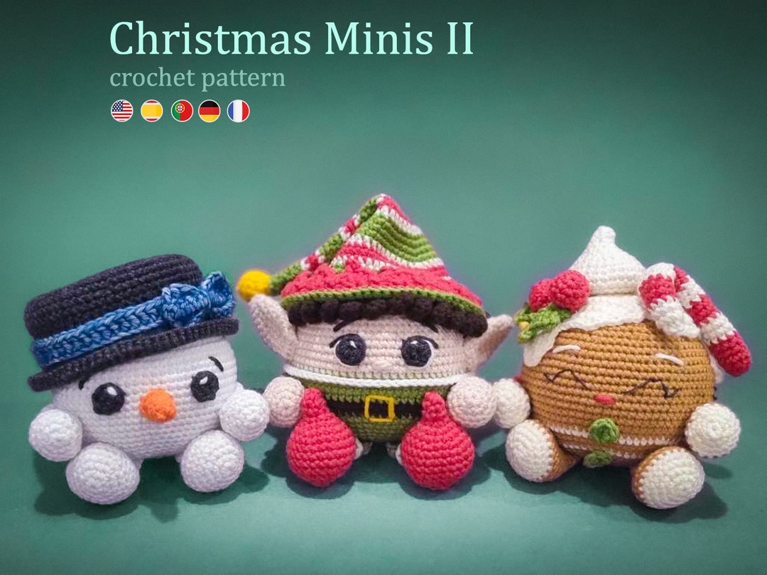 Crochet Pattern: Christmas Minis II - Elf, Gingerbread, Snowman ...