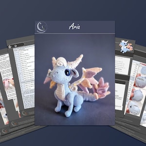 Aria the Air Dragon Amigurumi Crochet Pattern US Terms PDF - Etsy