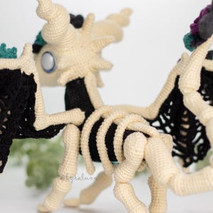 Selene the Skeletal Dragon Amigurumi Crochet Pattern US Terms PDF - Etsy