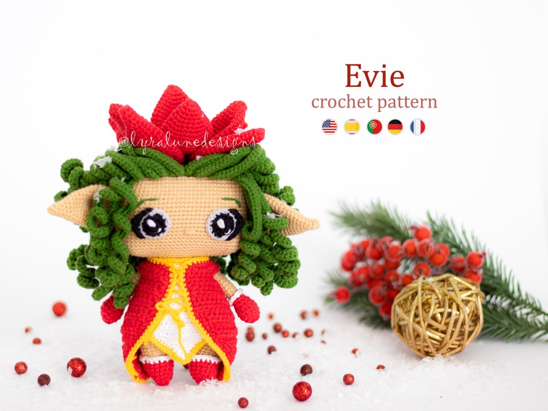 Crochet Pattern: Evie the Elf Amigurumi Pattern by Lyralunedesigns • US ...