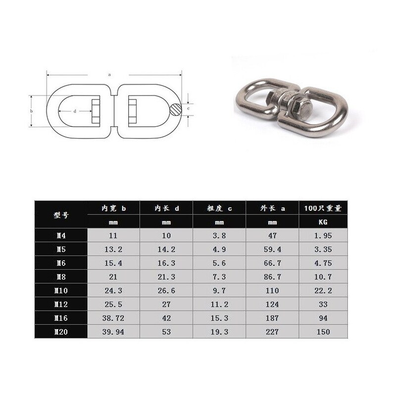Rotating Ring Carabiner Unloading Hook Shackle Wire Rope Lock Chain ...