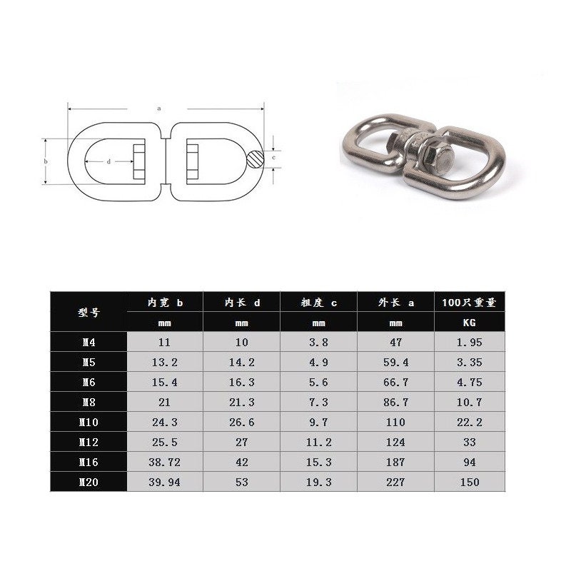 Rotating Ring Carabiner Unloading Hook Shackle Wire Rope Lock Chain ...