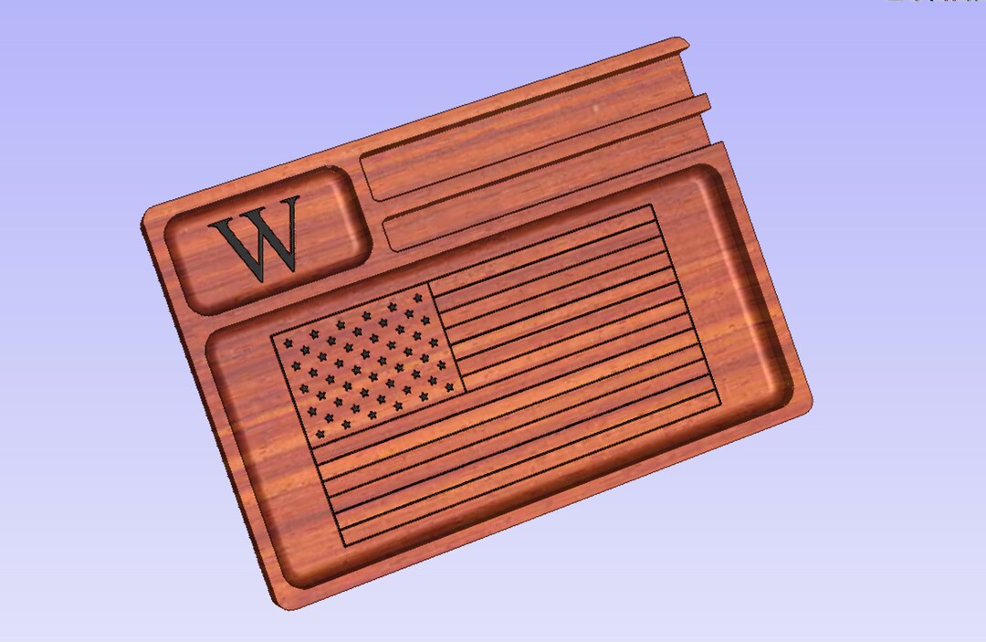 Patriotic American Flag Catchall Tray / Valet Tray Vcarve Digital File ...