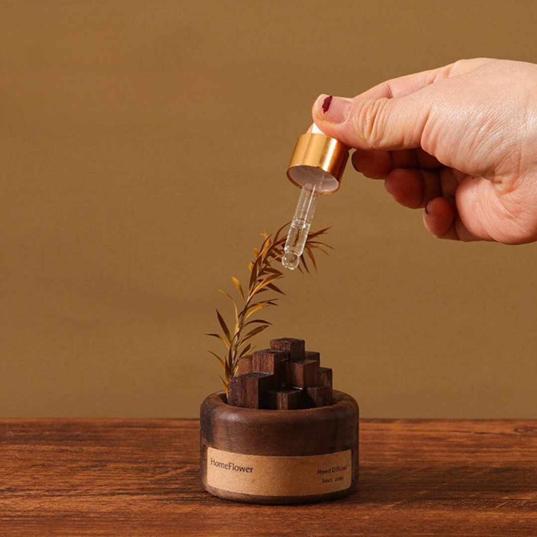 Walnut Wood Reed Diffuser Spa & Yoga Aromatherapy Handmade Spiritual ...