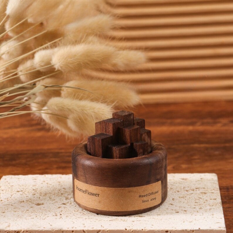 Walnut Wood Reed Diffuser Spa & Yoga Aromatherapy Handmade Spiritual ...