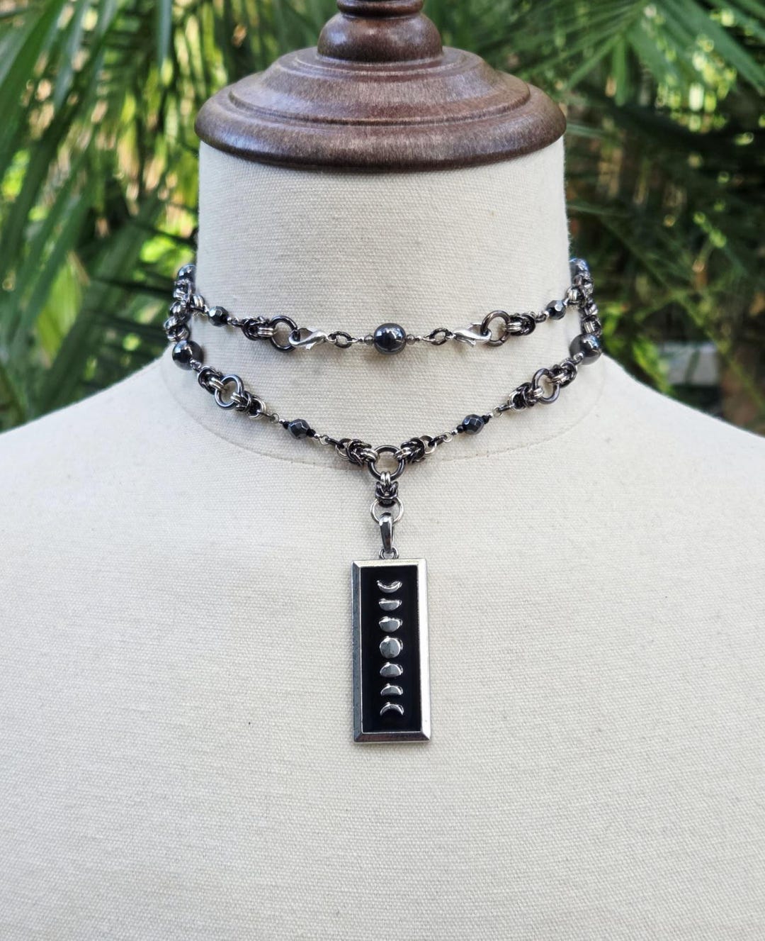 The Vesperal Decree | Moon Phase Sigil and Hematite Anchor - Etsy