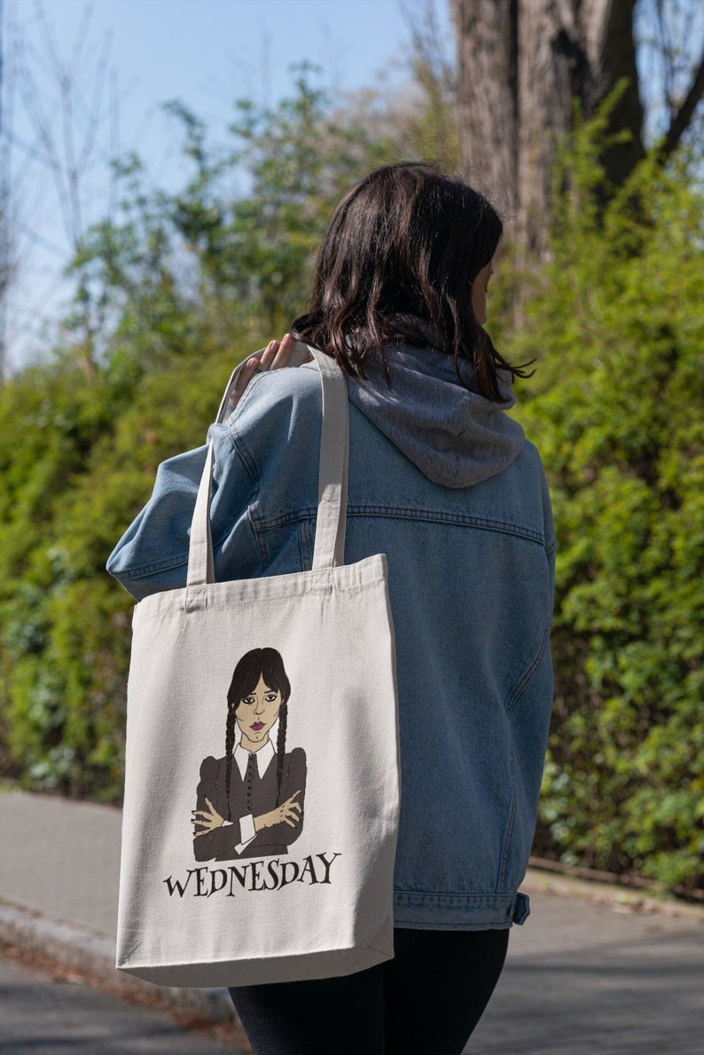 Wednesday Addams Jenna Ortega Cartoon Tote Bag Tim Burton - Etsy Canada