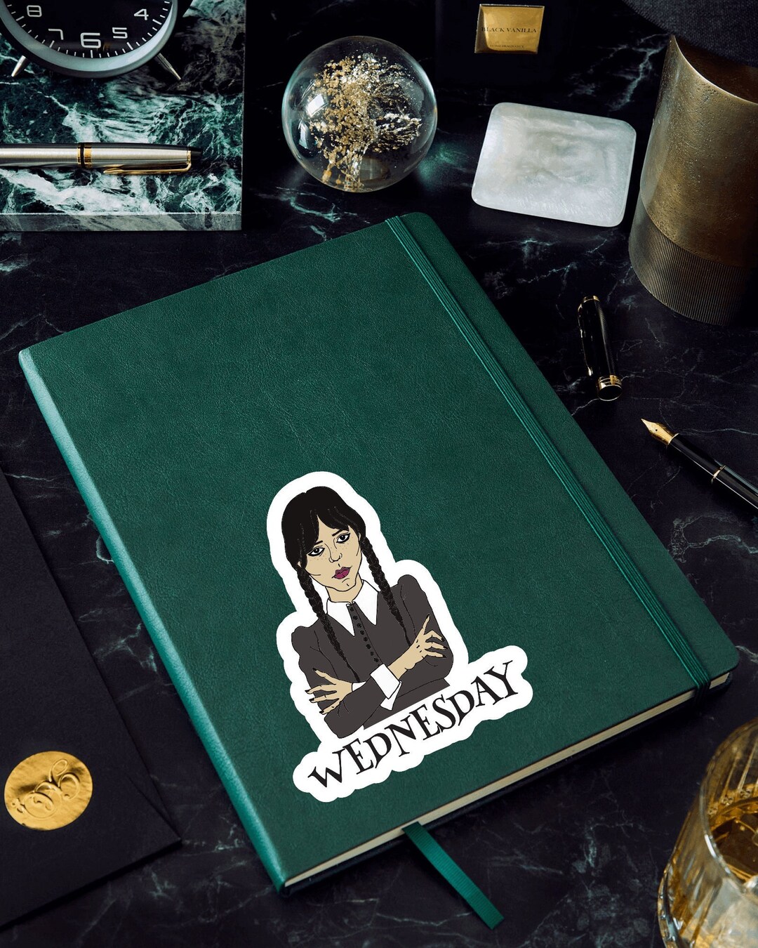 NEW Wednesday Addams, Jenna Ortega Cartoon Sticker Tim Burton Netflix ...