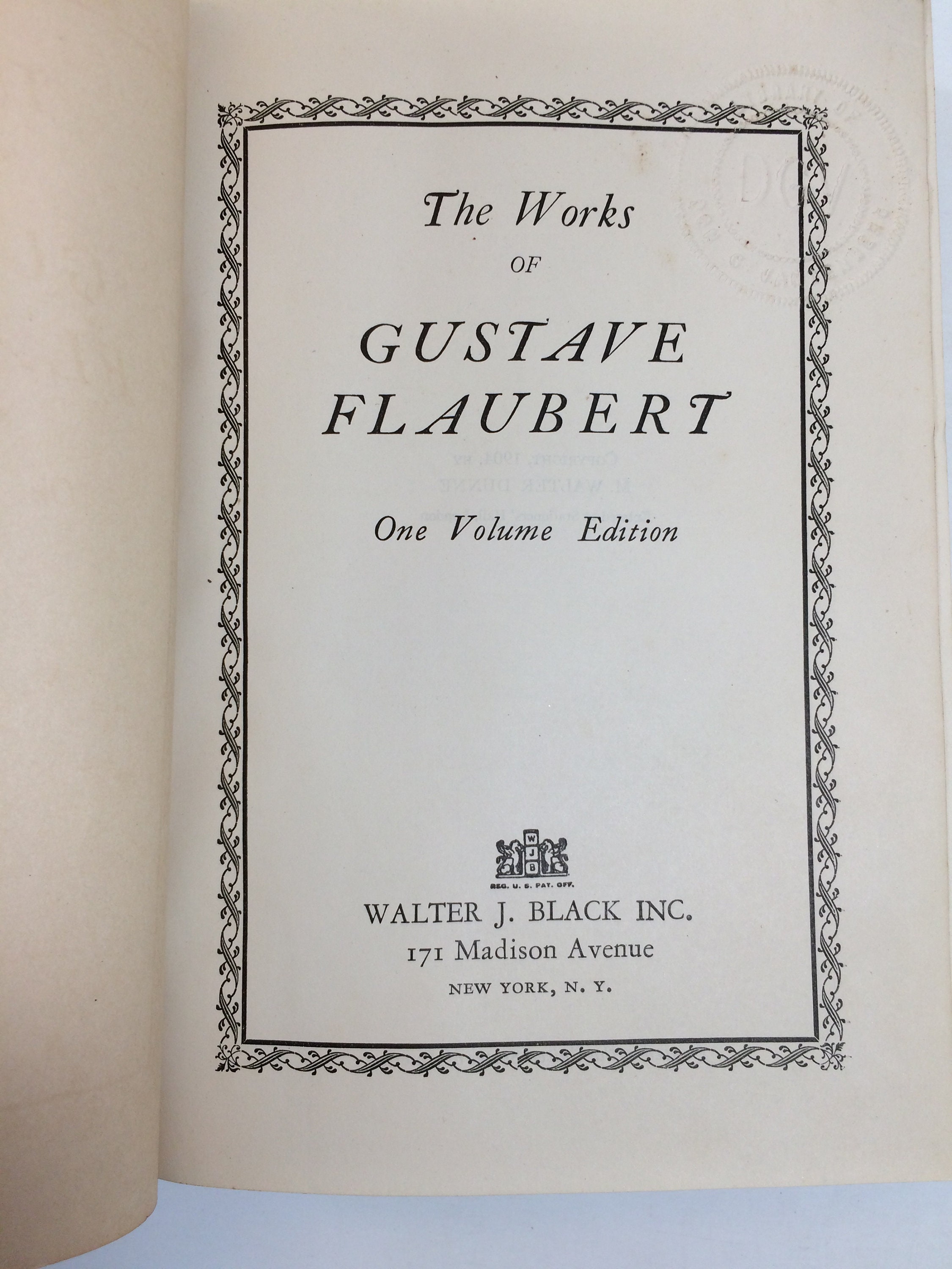 Works of Gustav Flaubert an Early 20th Century One Volume - Etsy