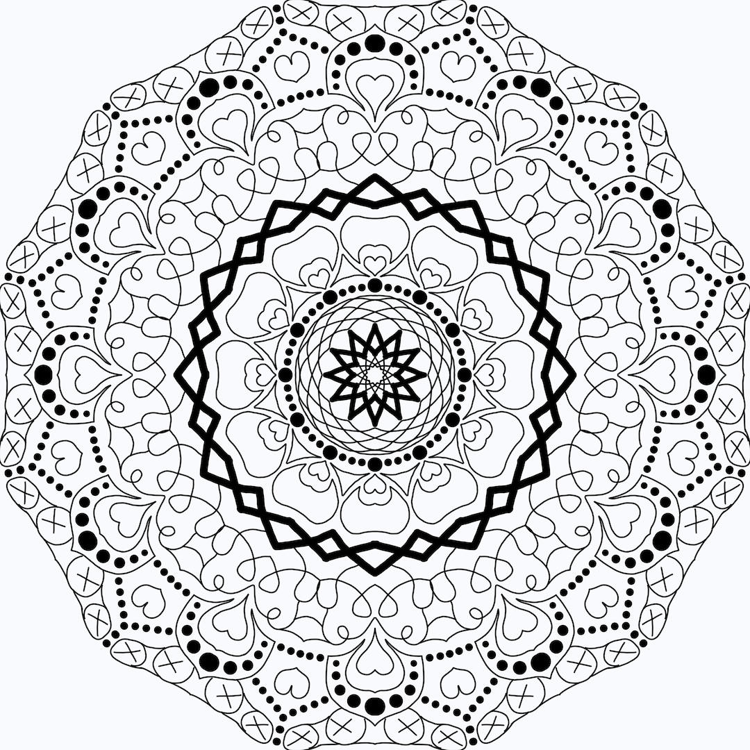 Printable Colouring Pages Mandala Art - Etsy