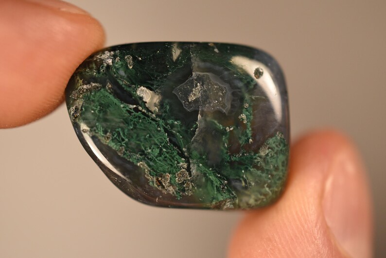 3 piedras pulidas de ÁGATA MUSGOSA de 2-3 cm y 34,2 g de piedra natural ...